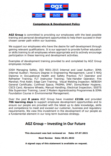 Accreditation - Argon Engineering